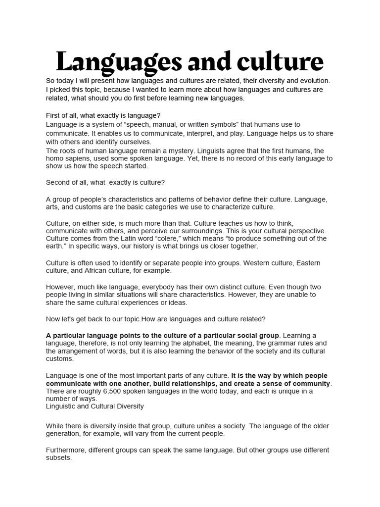 Languages and Culture | PDF | Social Science | Foreign Language Studies