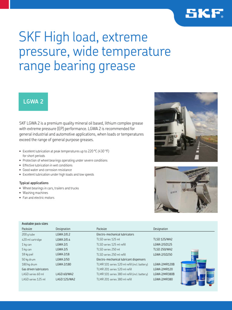 SKF Lgwa 2 | PDF | Lubricant | Bearing (Mechanical)