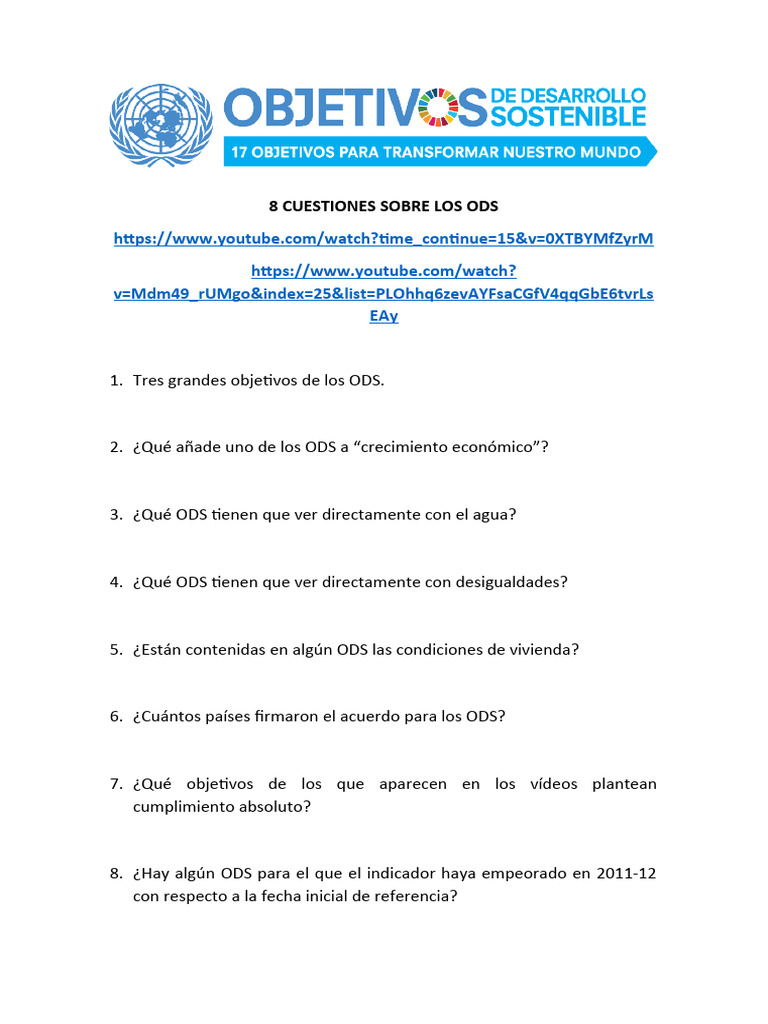 8 Cuestiones Sobre Los Ods | PDF