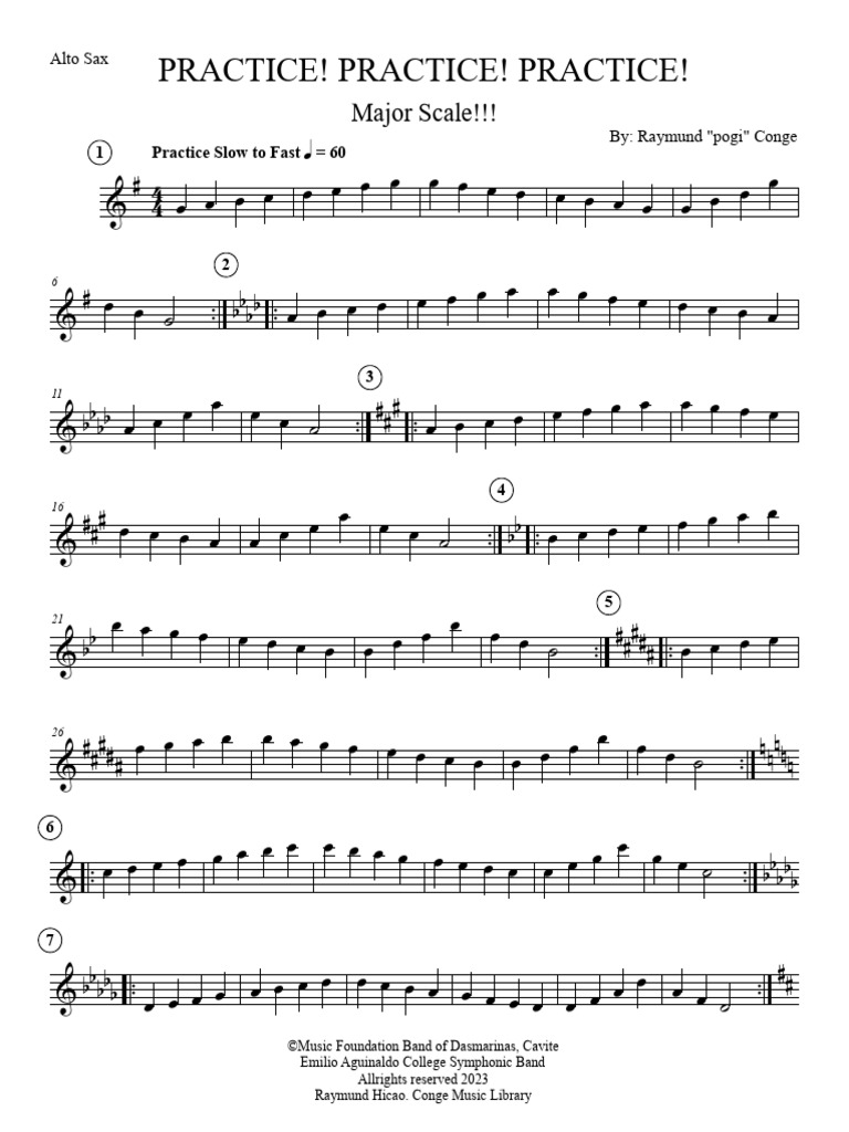 Scale Alto Sax | Download Free PDF | Saxophone | Woodwind Instruments