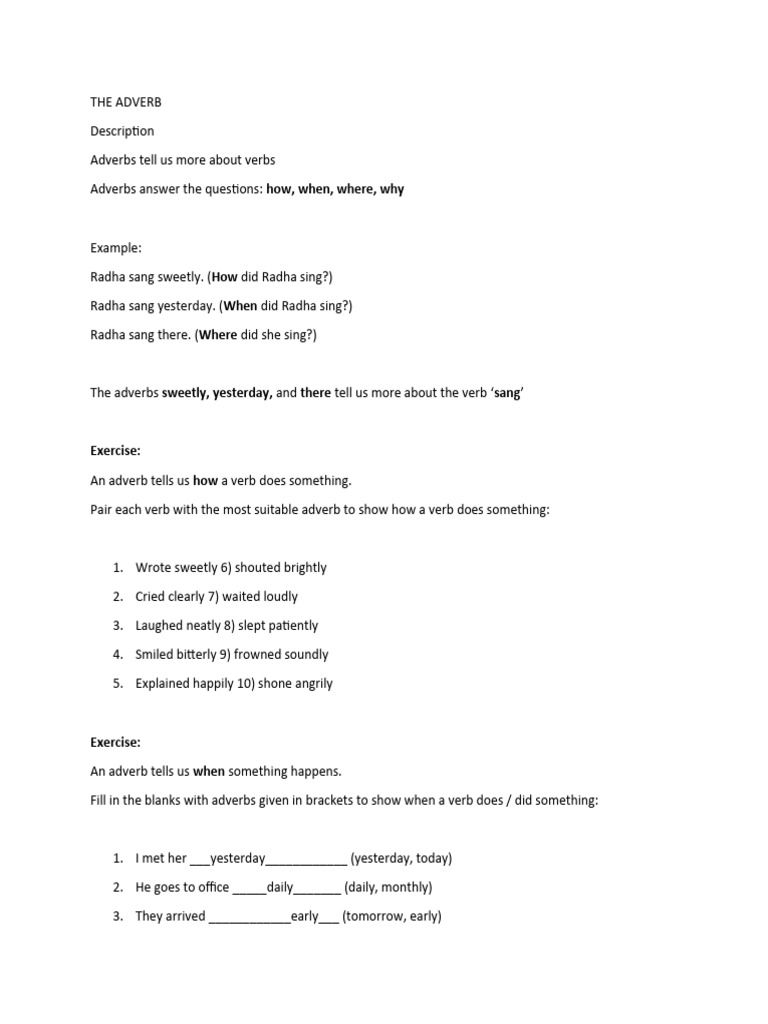The Adverb | PDF | Adverb