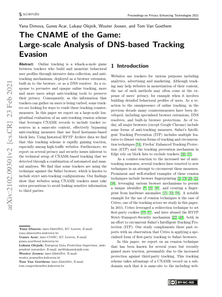 DNS CNAME Tracking | PDF | Http Cookie | World Wide Web