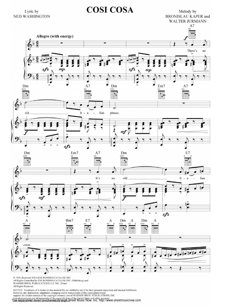 Cosi Cosa CANTO | PDF