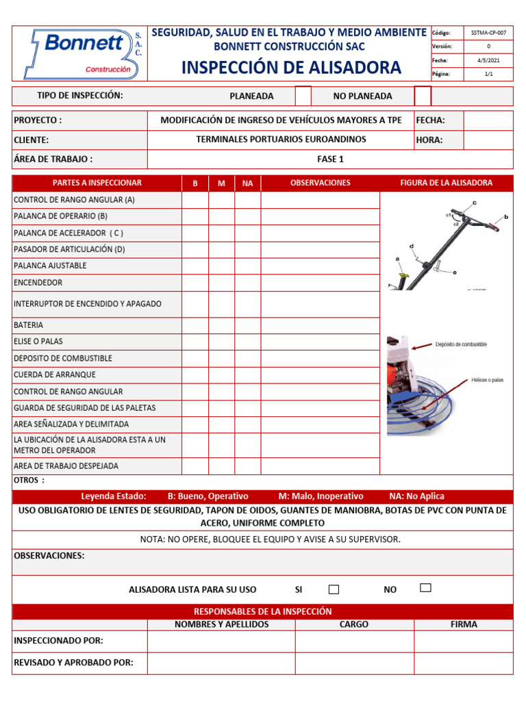 Inspección de Alisadora: Seguridad y Uso | PDF
