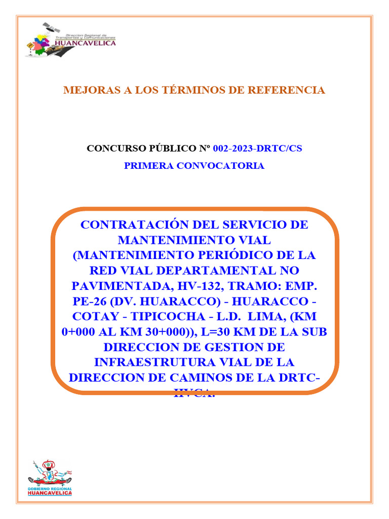 Mejoras TDR Final 03-08-2023 22 | PDF | Seguridad vial | Riesgo