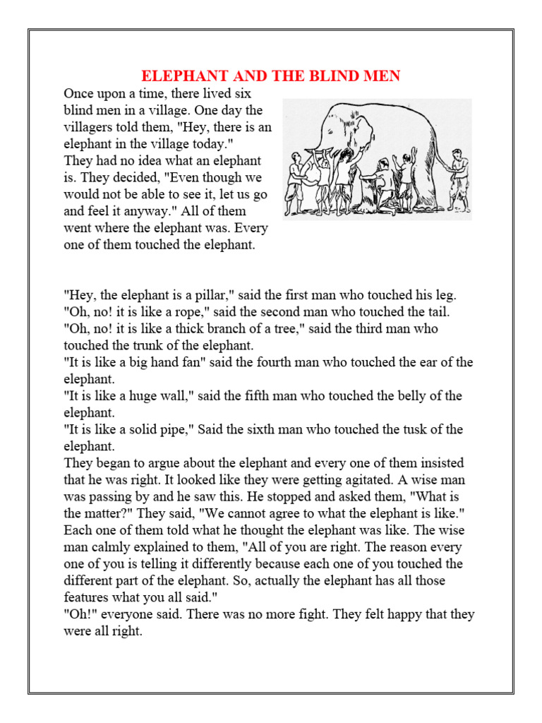 Elephant and The Blind Men | PDF