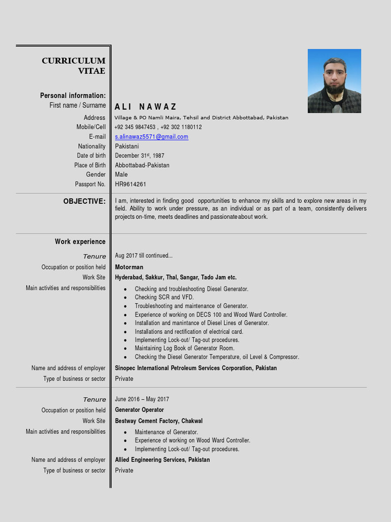 CV Ali Nawaz | PDF | Vocational Education | Business