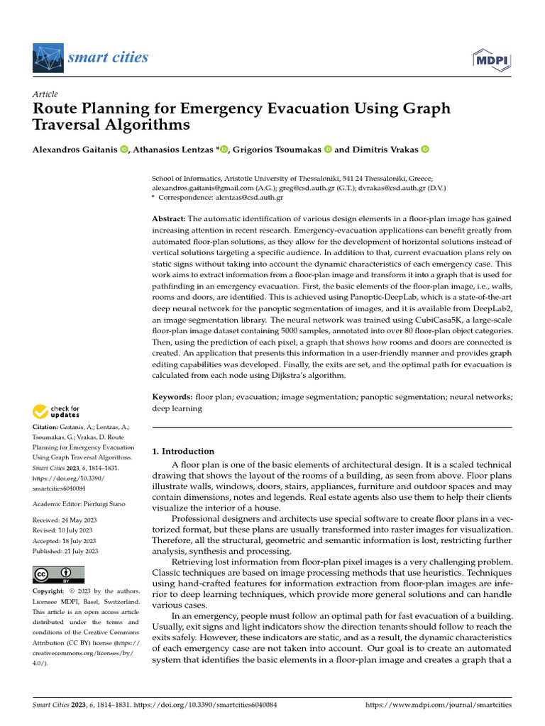 Route Planning For Emergency Evacuation Using Graph Traversal Algorithms | PDF | Image ...