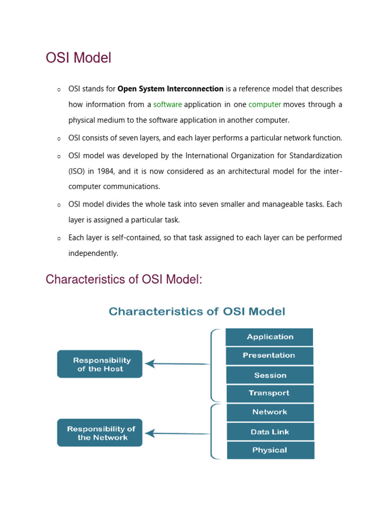 OSI Model Detail Notes | PDF | Osi Model | Internet Protocols