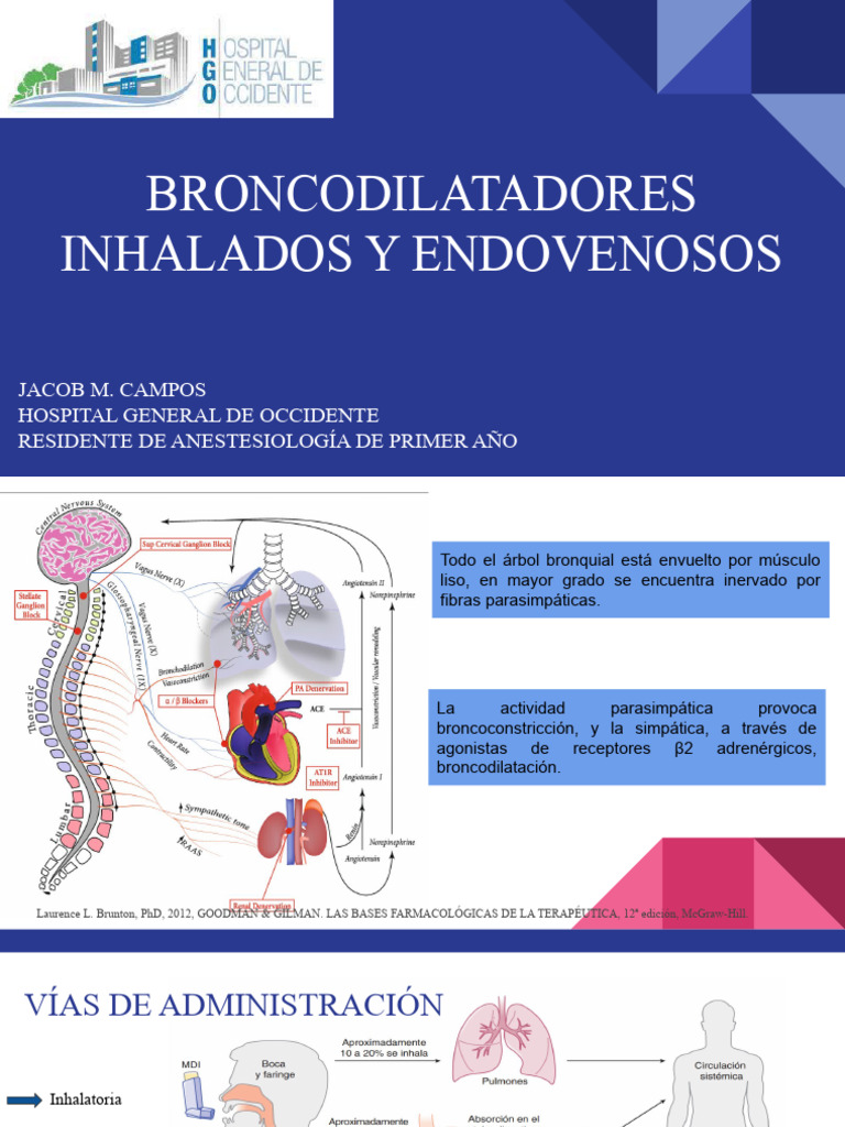 Broncodilatadores Inhalados y Endovenosos Jacob | PDF | Asma | Medicina ...