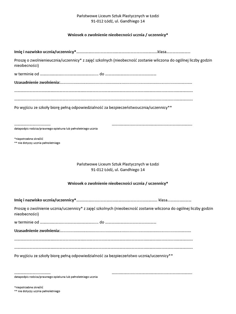 Druk Zwolnienie | PDF