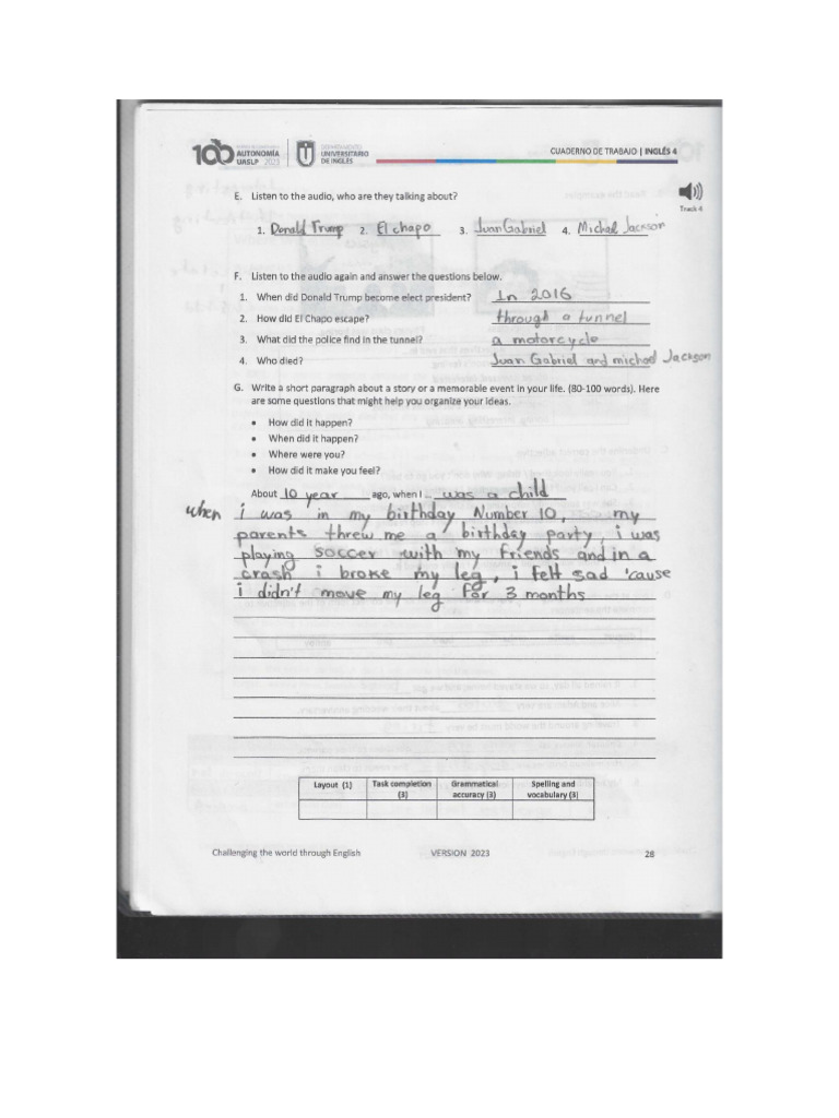 Workbook Inglés 3 | PDF