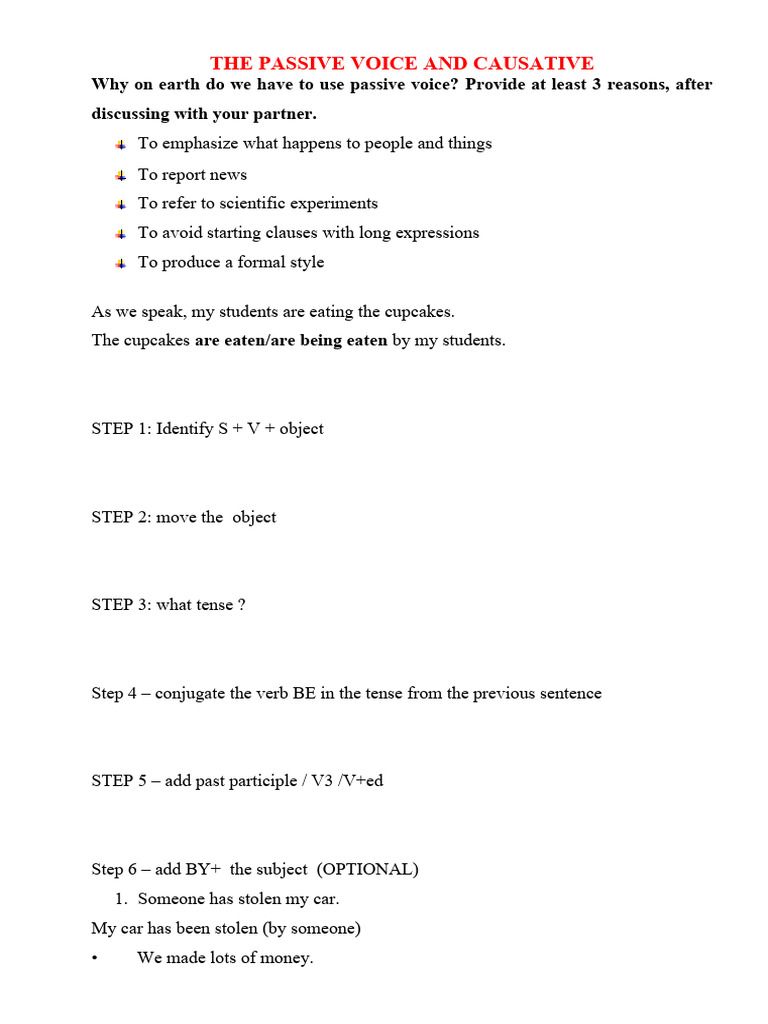 The - Passive - Voice - and - Causative | PDF | Verb | Linguistic Morphology