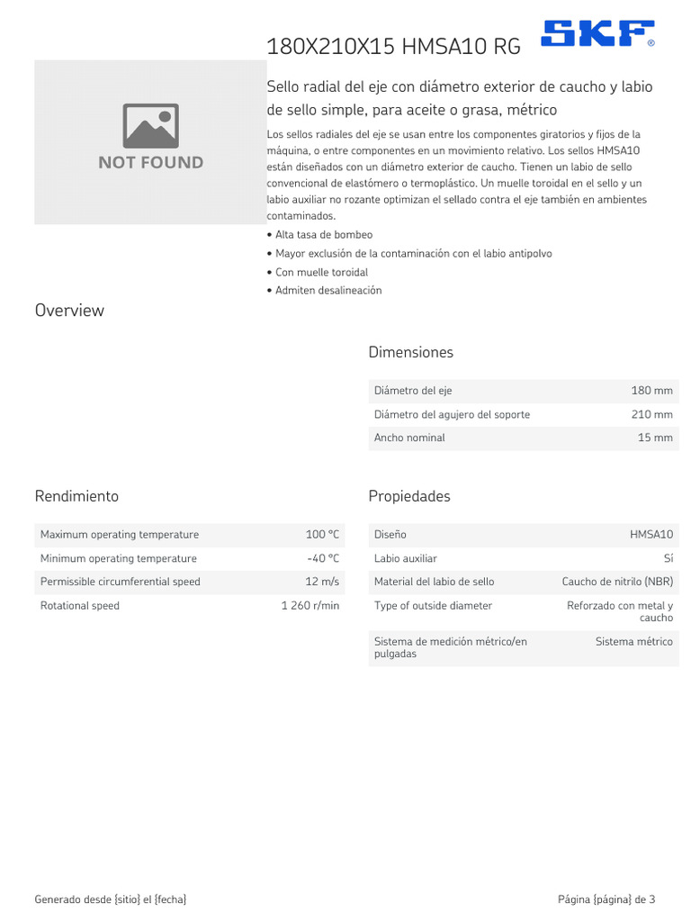SKF 180X210X15 HMSA10 RG Specification | PDF | Red mundial | Internet y web