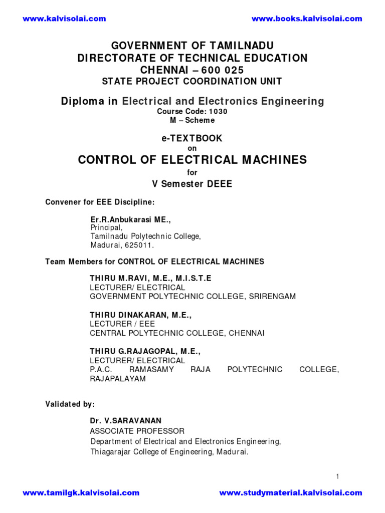 Eee Polytechnic Engineering-Control of Electrical Machines Semester 5 ...