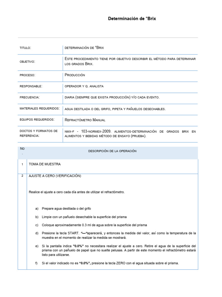 Determinación de Grados Brix | PDF | Metrología