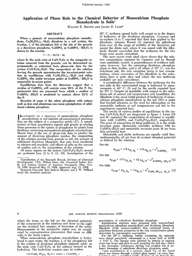 Brown Et Al 1959 | PDF | Chemical Equilibrium | Precipitation (Chemistry) Brown Et Al 1959 | PDF | Chemical Equilibrium | Precipitation (Chemistry)
