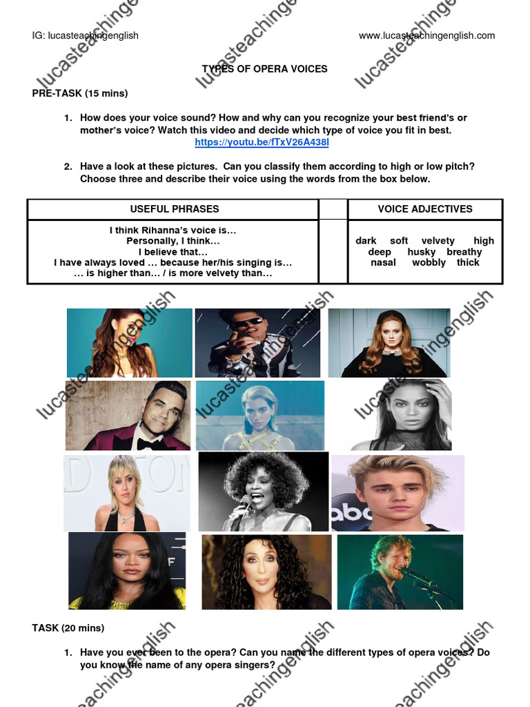 Voice Types and Opera Watermark | PDF