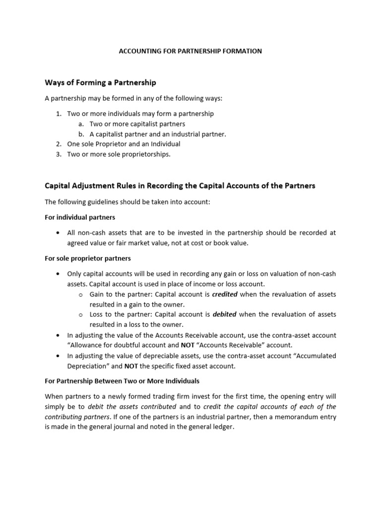 Module 3 - ACCOUNTING FOR PARTNERSHIP FORMATION | PDF | Debits And ...