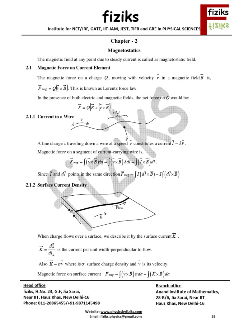 Chapter - 2: Magnetostatics | PDF