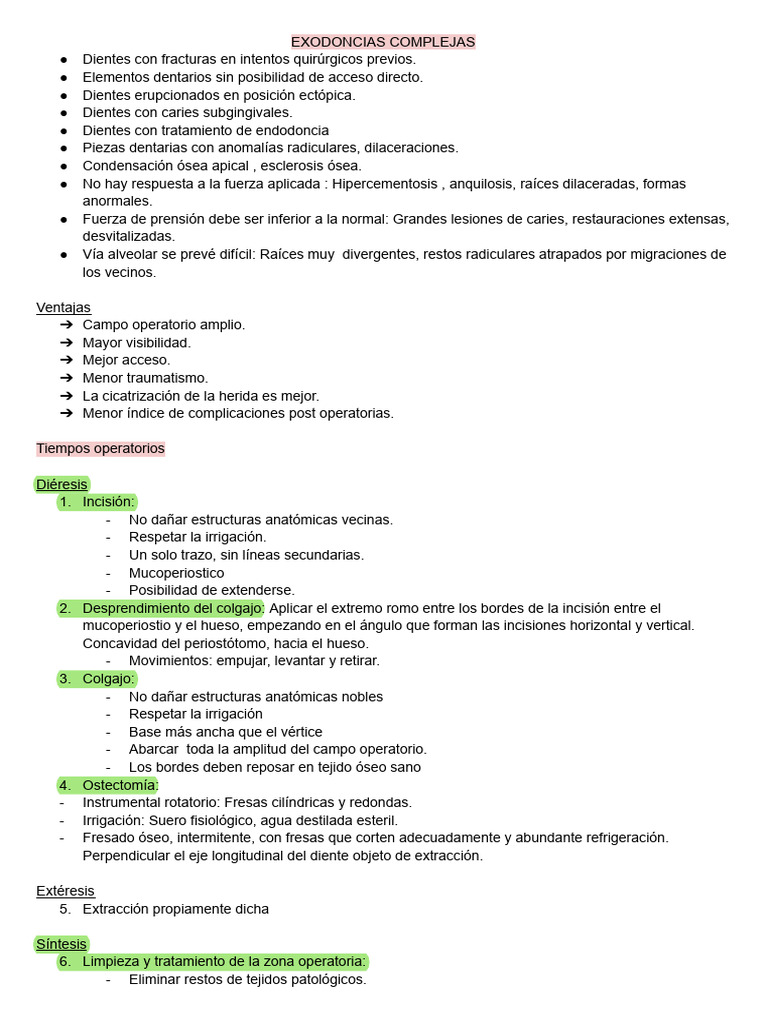 Exodoncias Complejas | PDF | Hueso | Diente