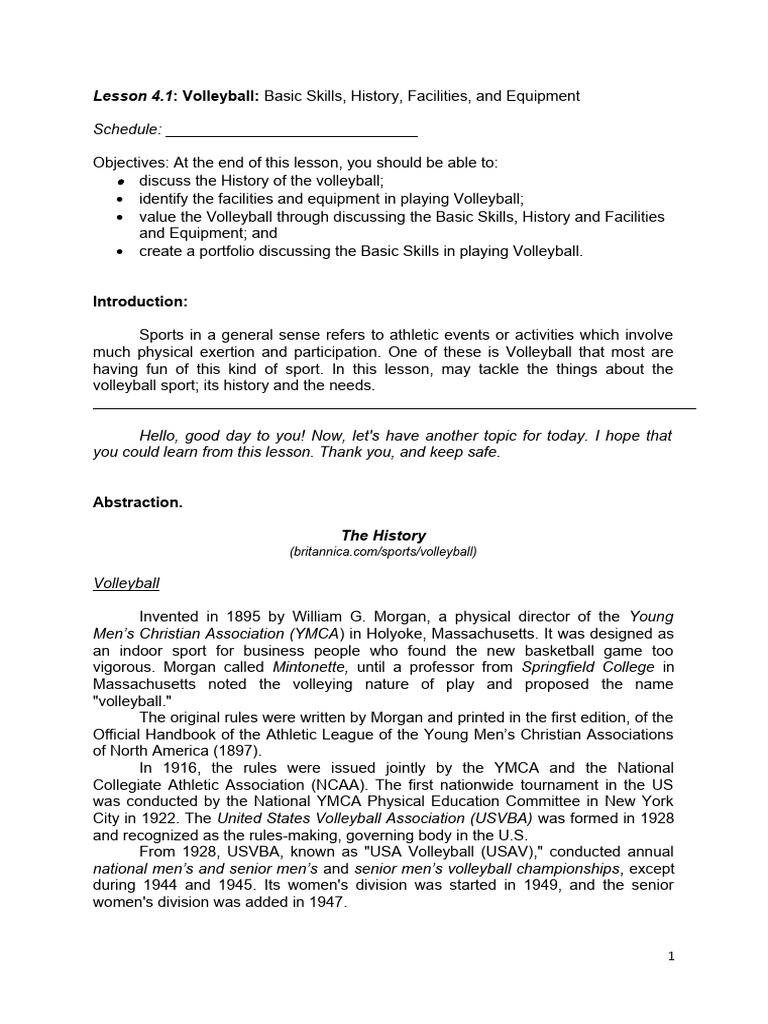 Lesson 4 P.E. 4.edited | PDF | Volleyball | Ball Games