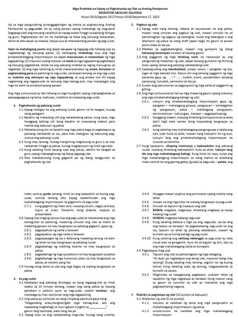Mga Praktikal Na Gabay Sa Paghahanda NG Ulat Sa Araling Panlipunan Ver ...