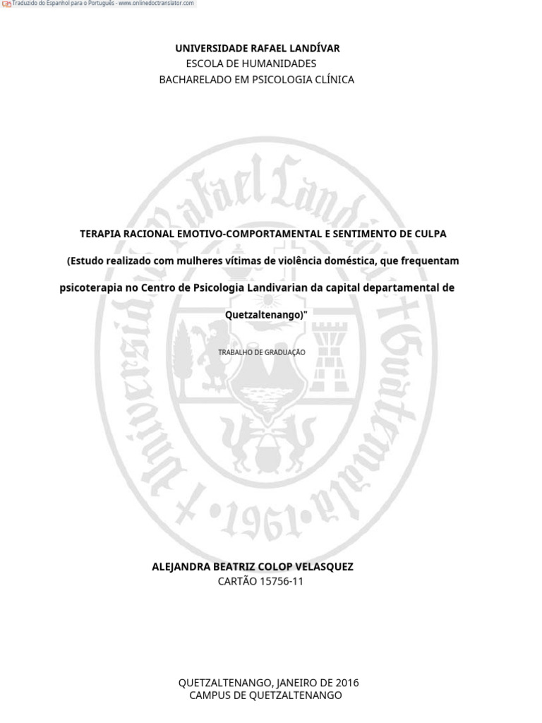 Spanish TERAPIA RACIONAL EMOTIVA-CONDUCTUAL Y SENTIMIENTO DE CULPA - Es ... Spanish TERAPIA RACIONAL EMOTIVA-CONDUCTUAL Y SENTIMIENTO DE CULPA - Es ...
