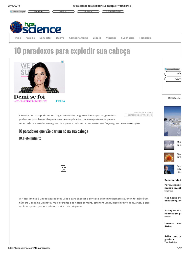 10 Paradoxos para Explodir a Mente | PDF | Tempo | Viagem no tempo