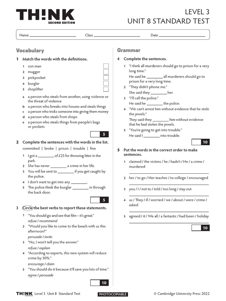 Estándar unit 8 | PDF | Burglary | Robbery