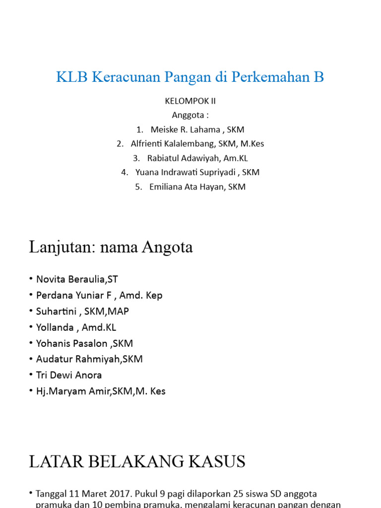 KLB Keracunan Pangan | PDF KLB Keracunan Pangan | PDF