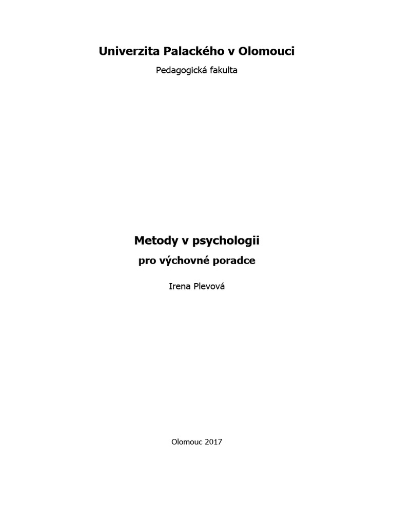 Psychologické Metody | PDF