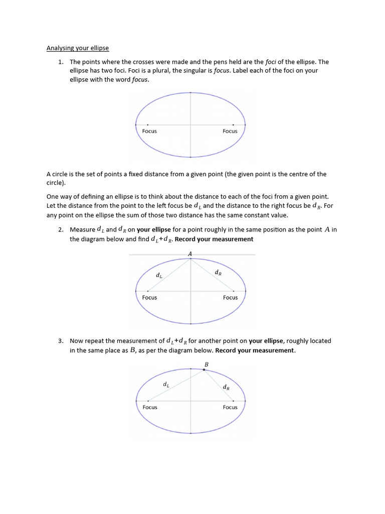 Understanding Ellipse Measurements | PDF