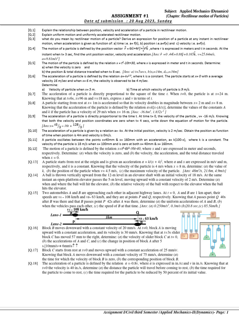 Unit 2 Assignment | PDF | Acceleration | Velocity