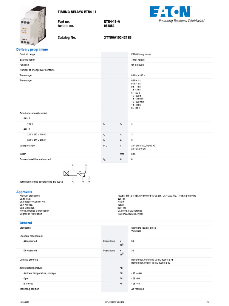 Etr4 11 A | Download Free PDF | Relay | Alternating Current