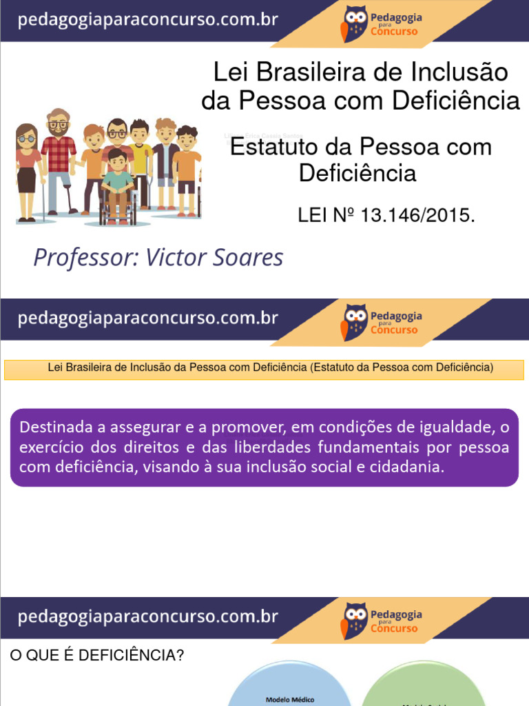 Lei Brasileira de Inclusão: Direitos e Acessibilidade | PDF | Deficiência