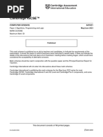 Cambridge IGCSE ™: Computer Science 0478/22 | PDF | Control Flow | Question