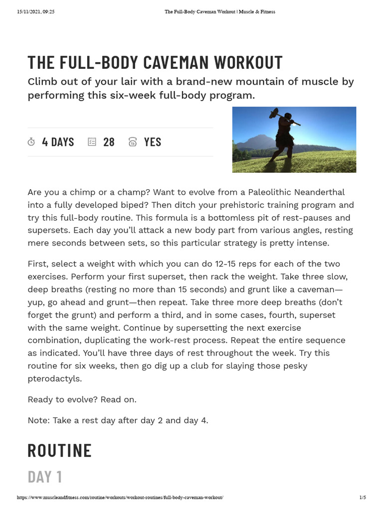 The Full-Body Caveman Workout _ Muscle & Fitness | PDF | Weight ...