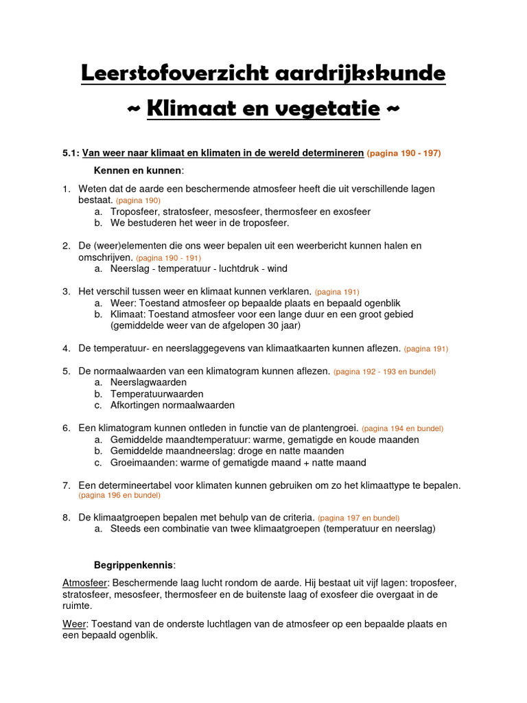 5.1 Van Weer Naar Klimaat en Klimaten in de Wereld Determineren | PDF