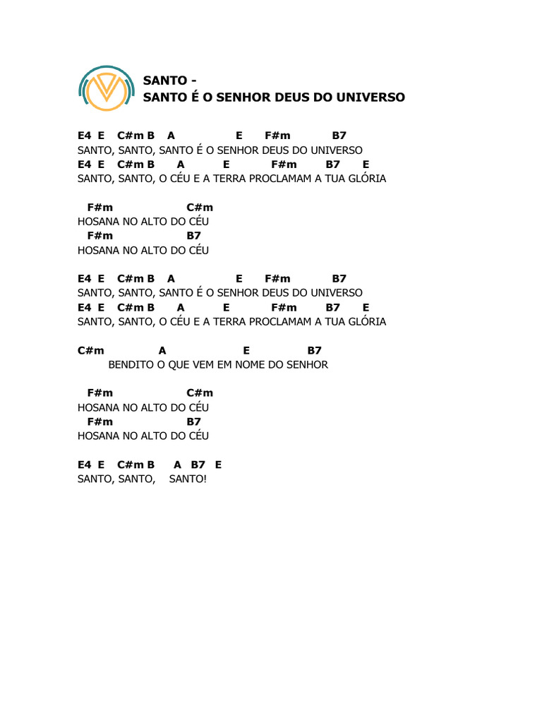 Santo - Santo É o Senhor Deus Do Universo | PDF