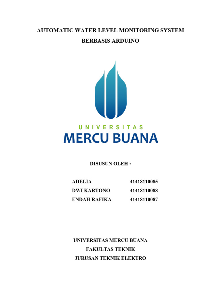 Automatic Water Level Monitoring System Berbasis Arduino | PDF