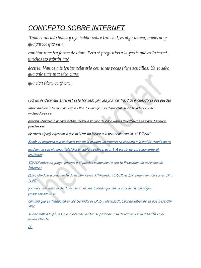 Concepto Sobre Internet | PDF | Red mundial | Internet y web