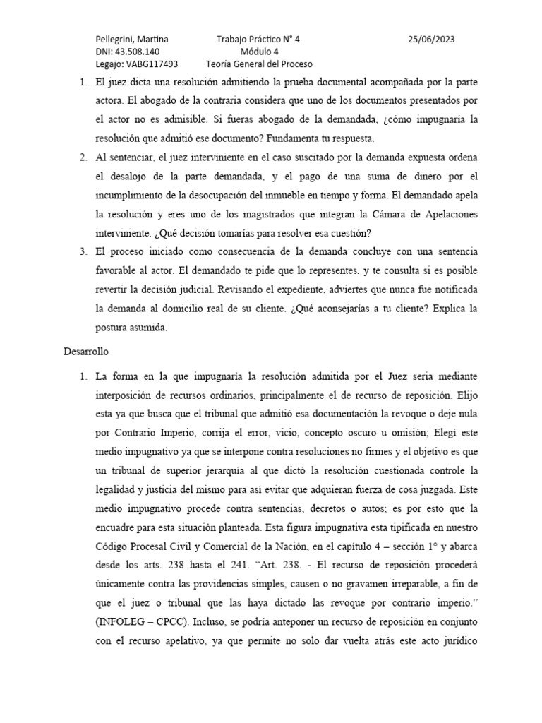Trabajo Práctico n4 | PDF | Derecho