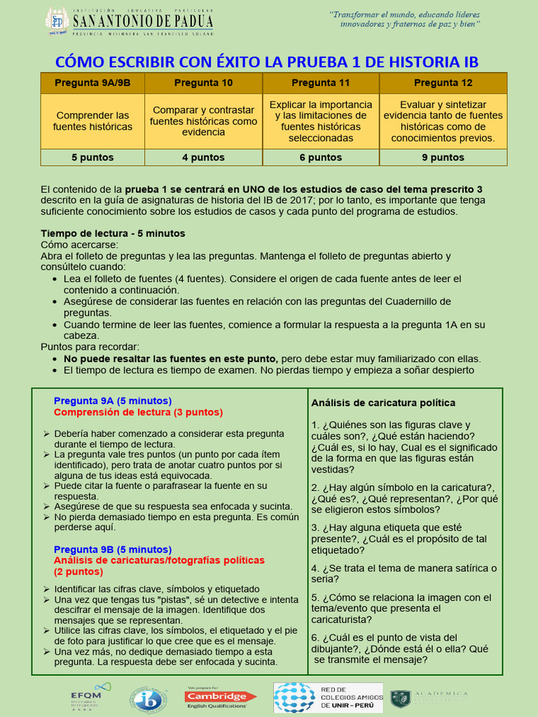 Como Escribir Con Exito La Prueba 1 de Historia Ib | PDF | Parcialidad | Ensayos