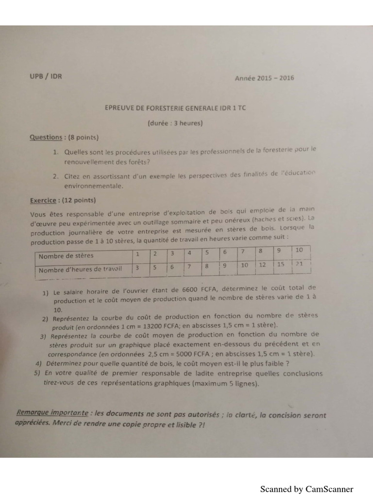 Anciens Devoirs de Foresterie Générale | PDF