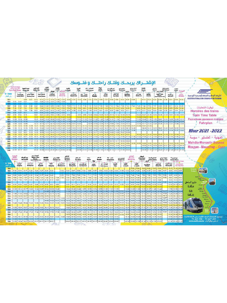 SNCFT - Horaires Des Départs Et Des Arrivées Des Trains de Banlieue ...