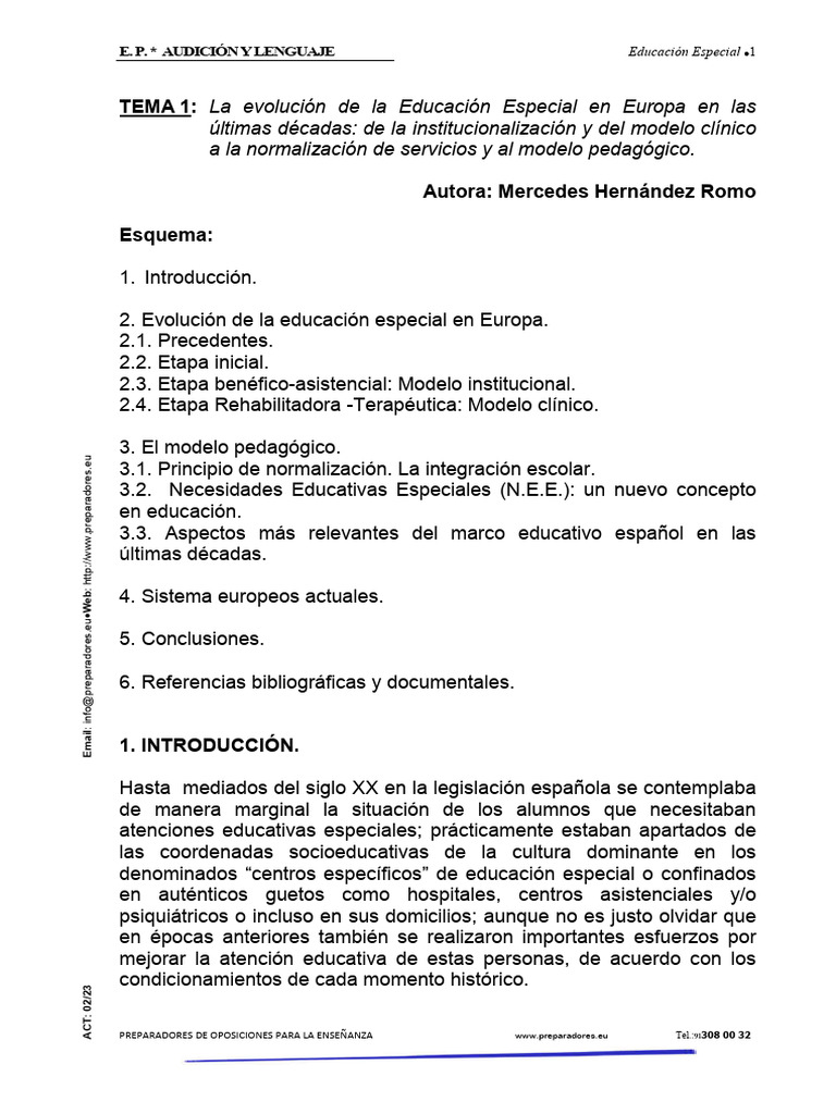 AyL Tema01 | PDF | Educación especial | Plan de estudios