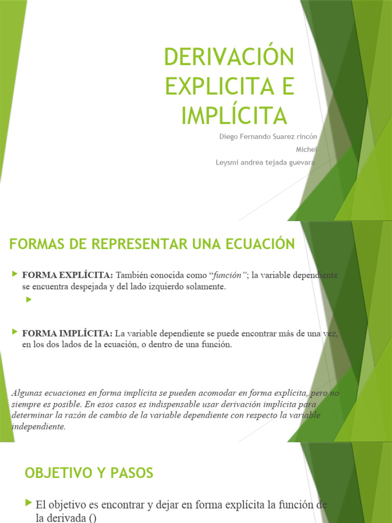 Derivación Explícita e Implícita | PDF | Métodos y materiales de enseñanza