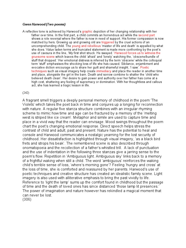 Gwen Harwood's Poetic Reflections | PDF | Poetry