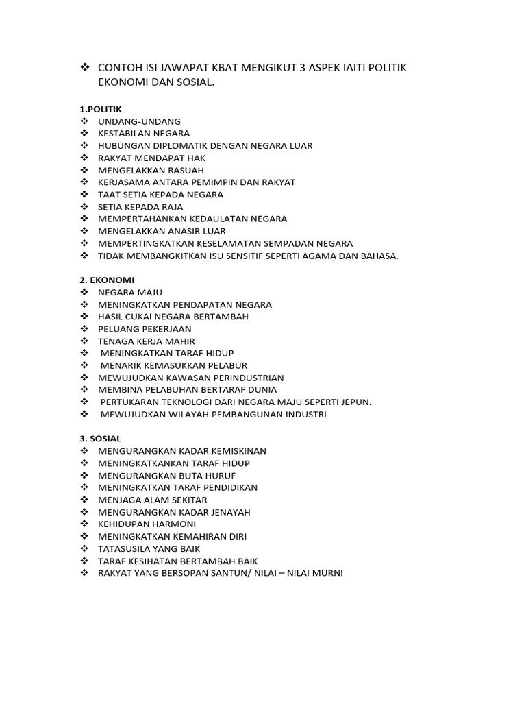 Isi Jawapan Kbat | PDF